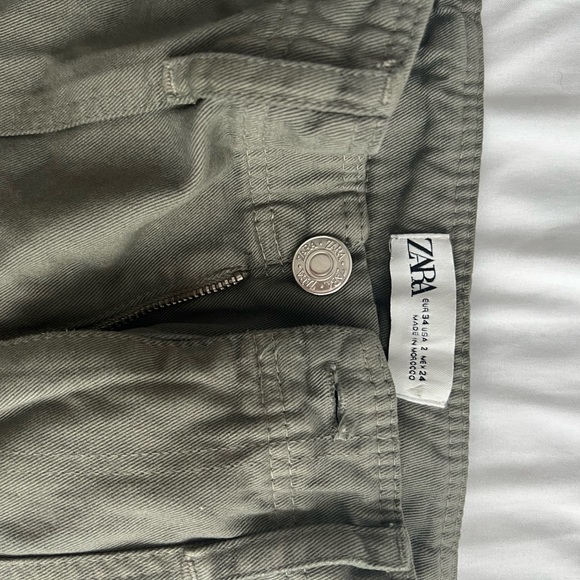 Zara | Jeans | Zara Green Cargo Jeans | Poshmark